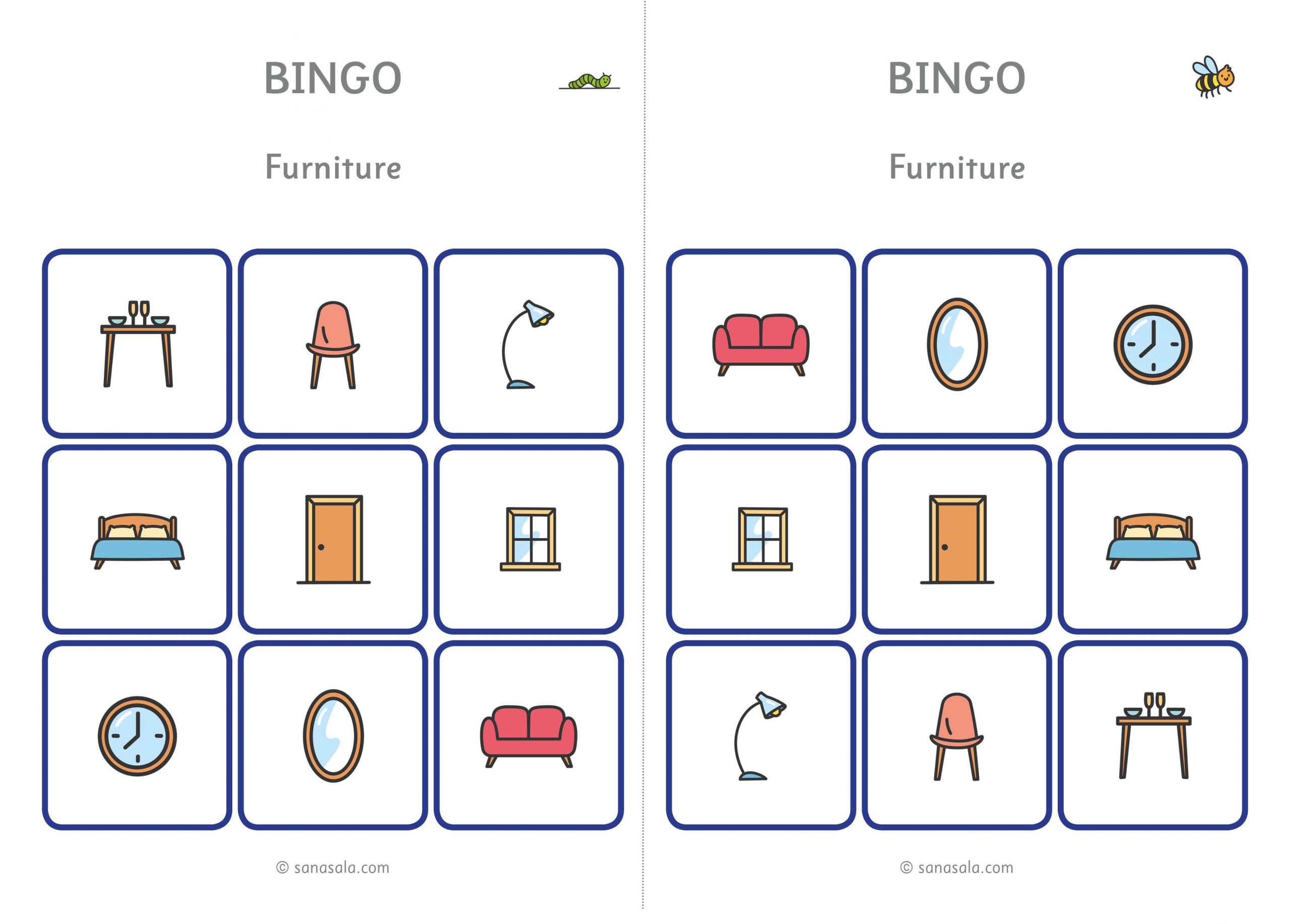 Furniture - Bingo | Sanasala Learning