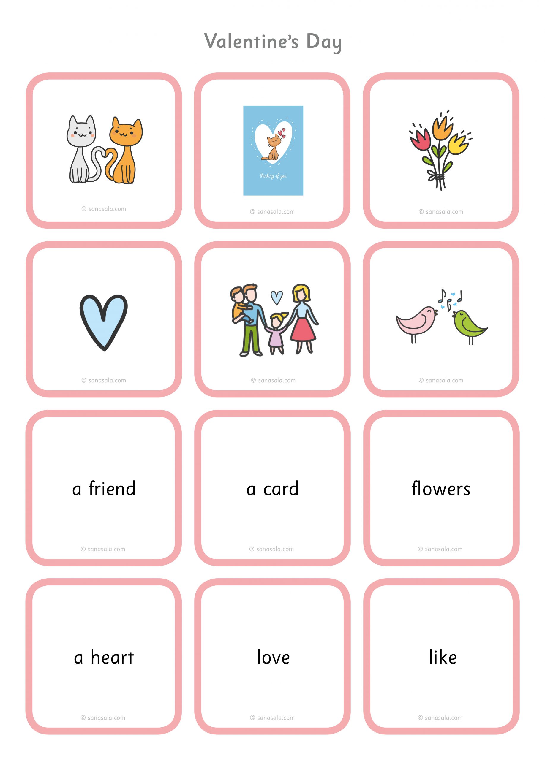 Valentine's Day - Cards | ESL/EFL Activities | Sanasala Learning