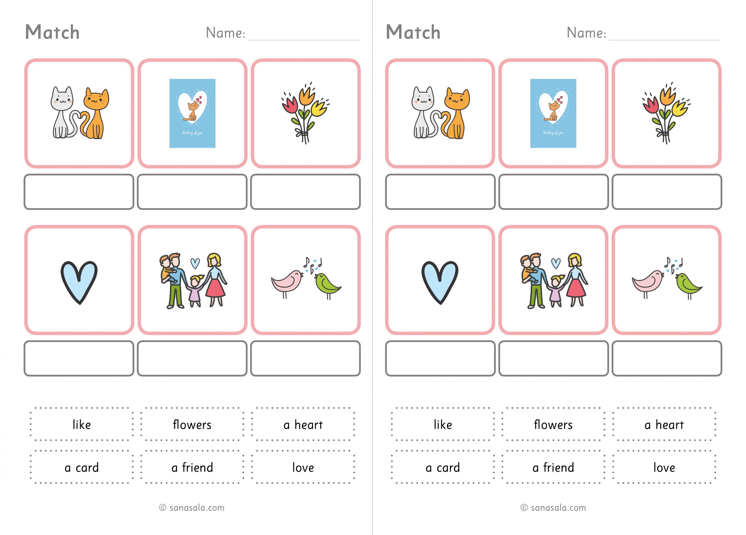 Valentine's Day - Match | Sanasala Learning