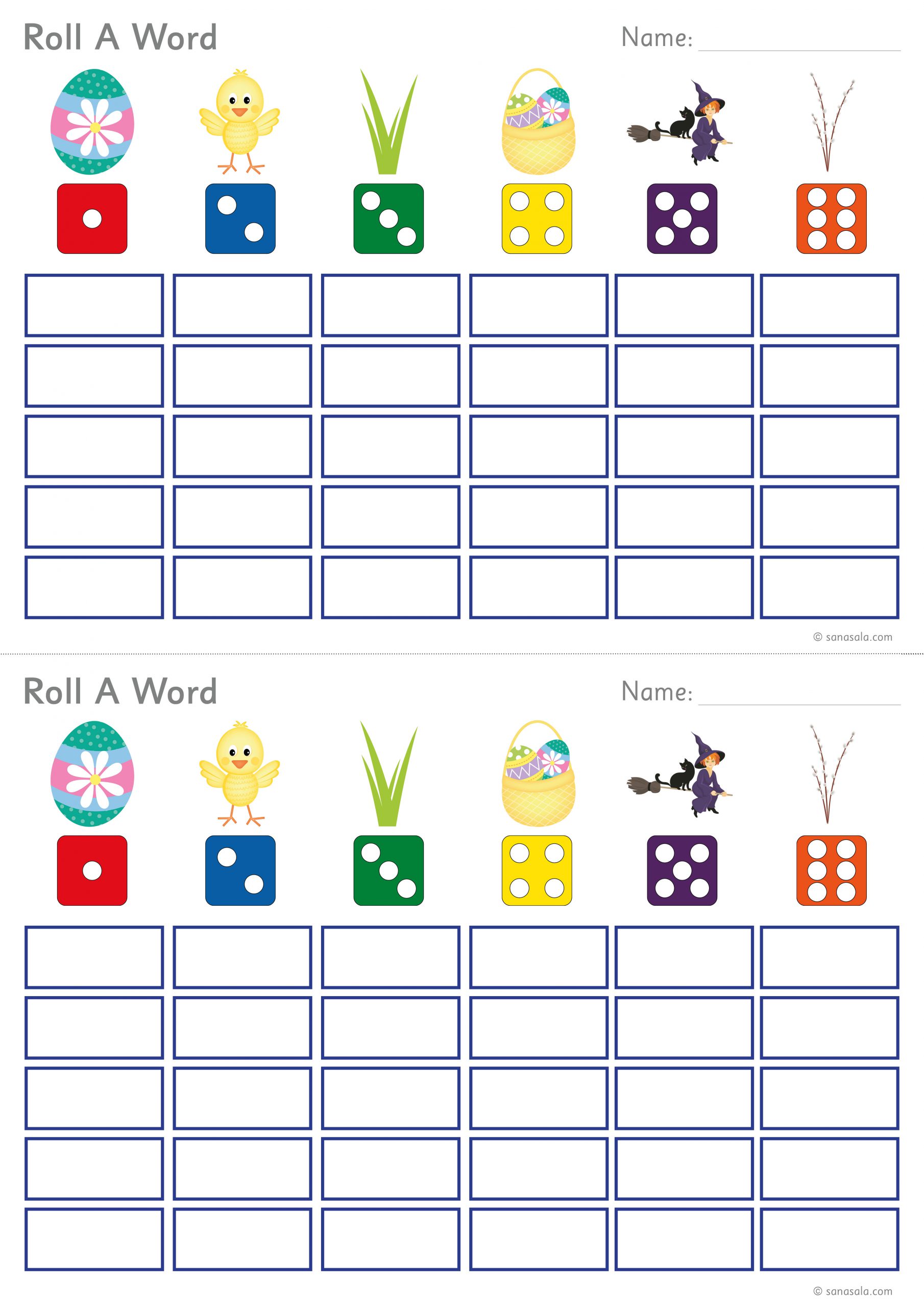 Pääsiäinen - Roll-a-word | Sanasala Learning