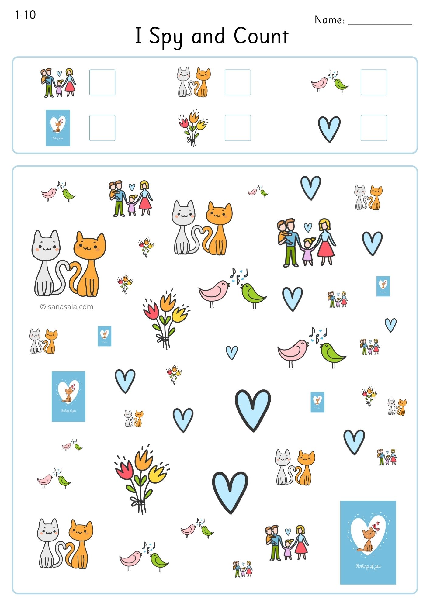 Valentine's Day - I spy and count | Sanasala Learning